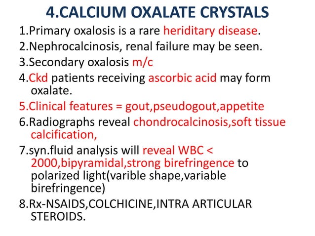 Crystal induced arthropathies | PPTX | Bone and Joint Conditions ...
