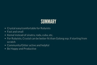 Crystal is a Rubyists friend (quick anecdote) | PPT