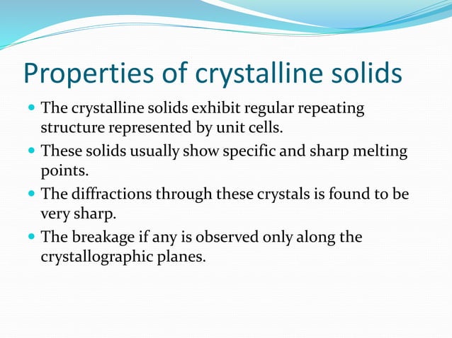 Crystalline solids ! | PPTX | Chemistry | Science