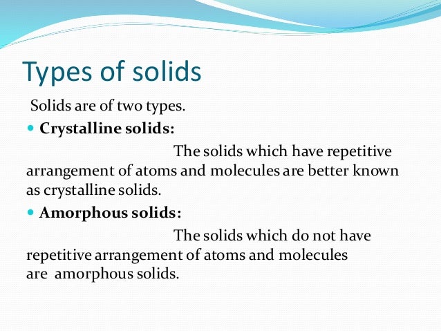 Crystalline solids