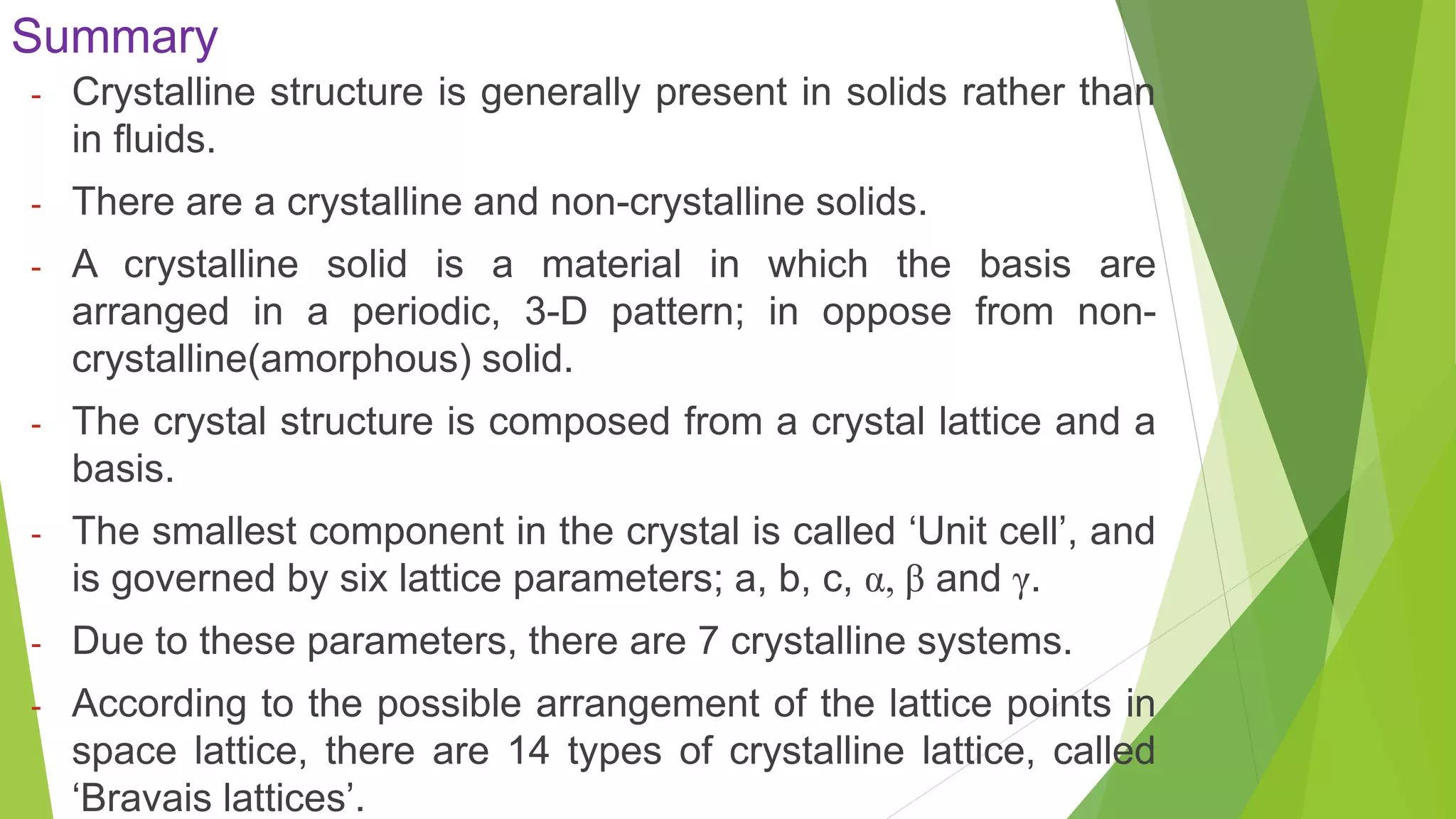 Crystalline structure l. | PPTX
