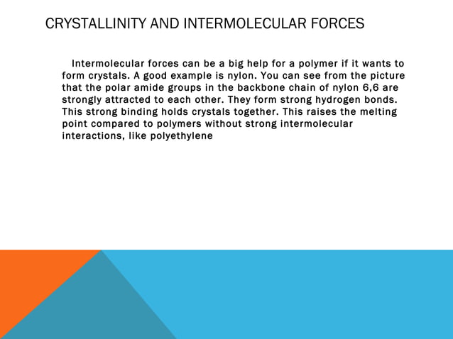 Crystallinity in polymers | PPT | Chemistry | Science