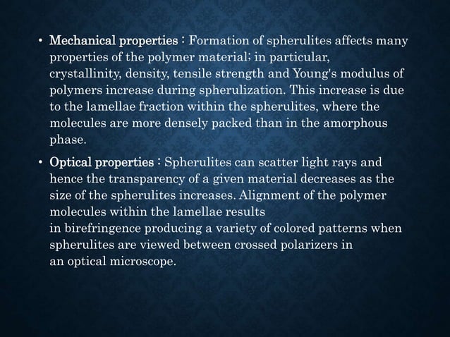 Crystallinity in polymers | PPTX | Chemistry | Science