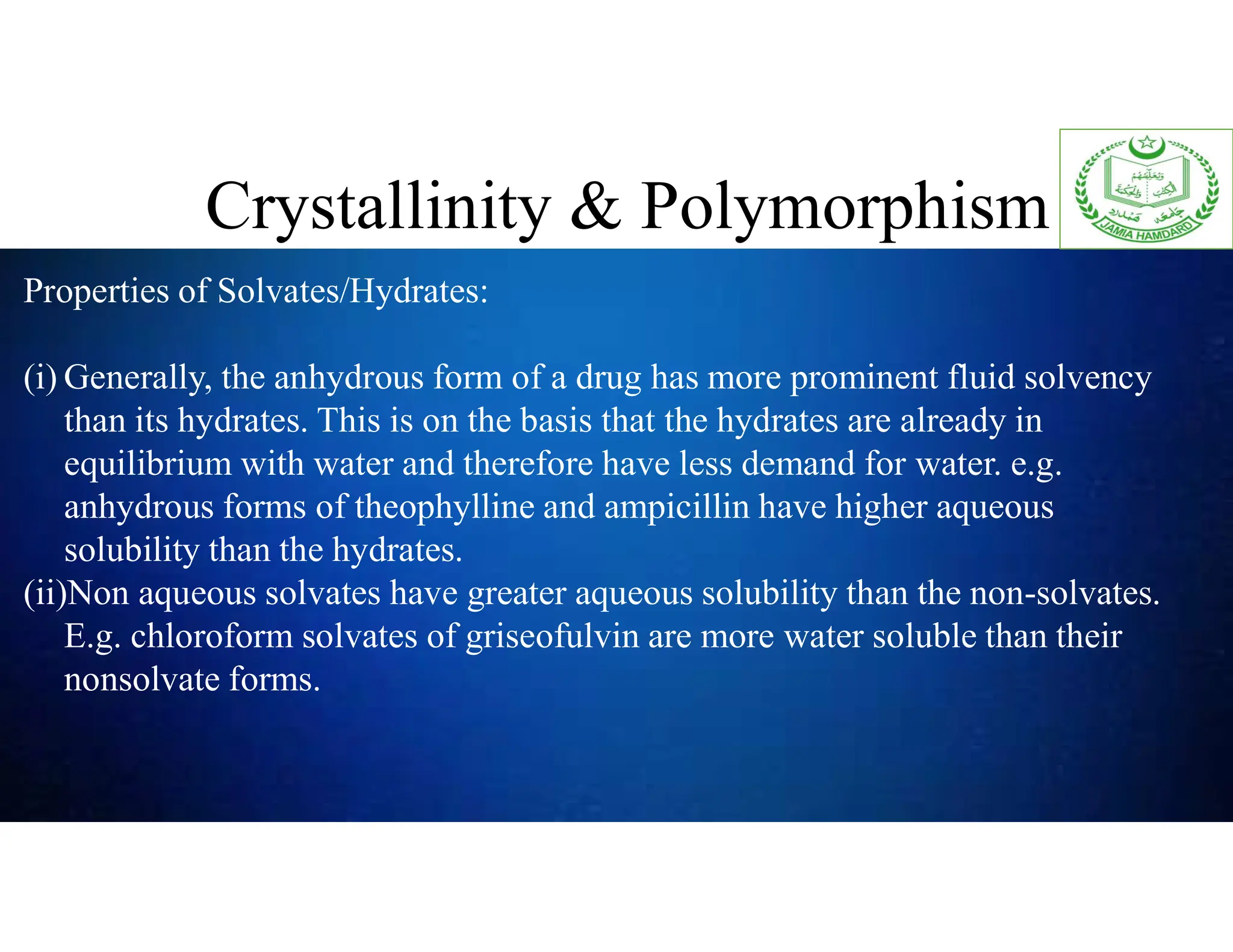 preformulation : Crystallinity & Polymorphism.pdf