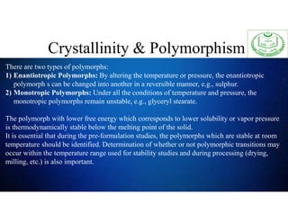 preformulation : Crystallinity & Polymorphism.pdf