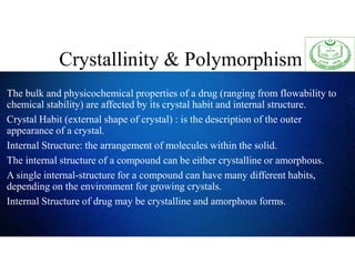 preformulation : Crystallinity & Polymorphism.pdf