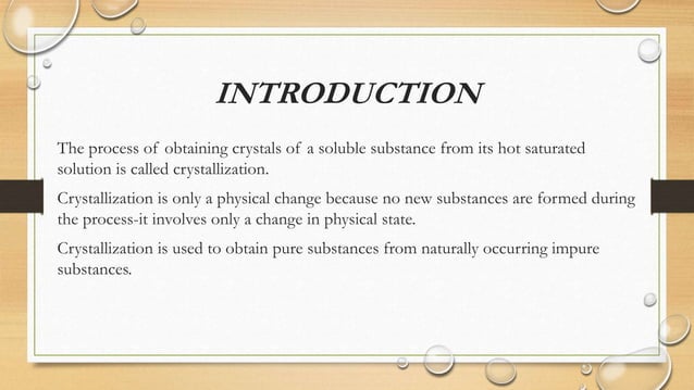 Crystallization process chemistry | PPTX