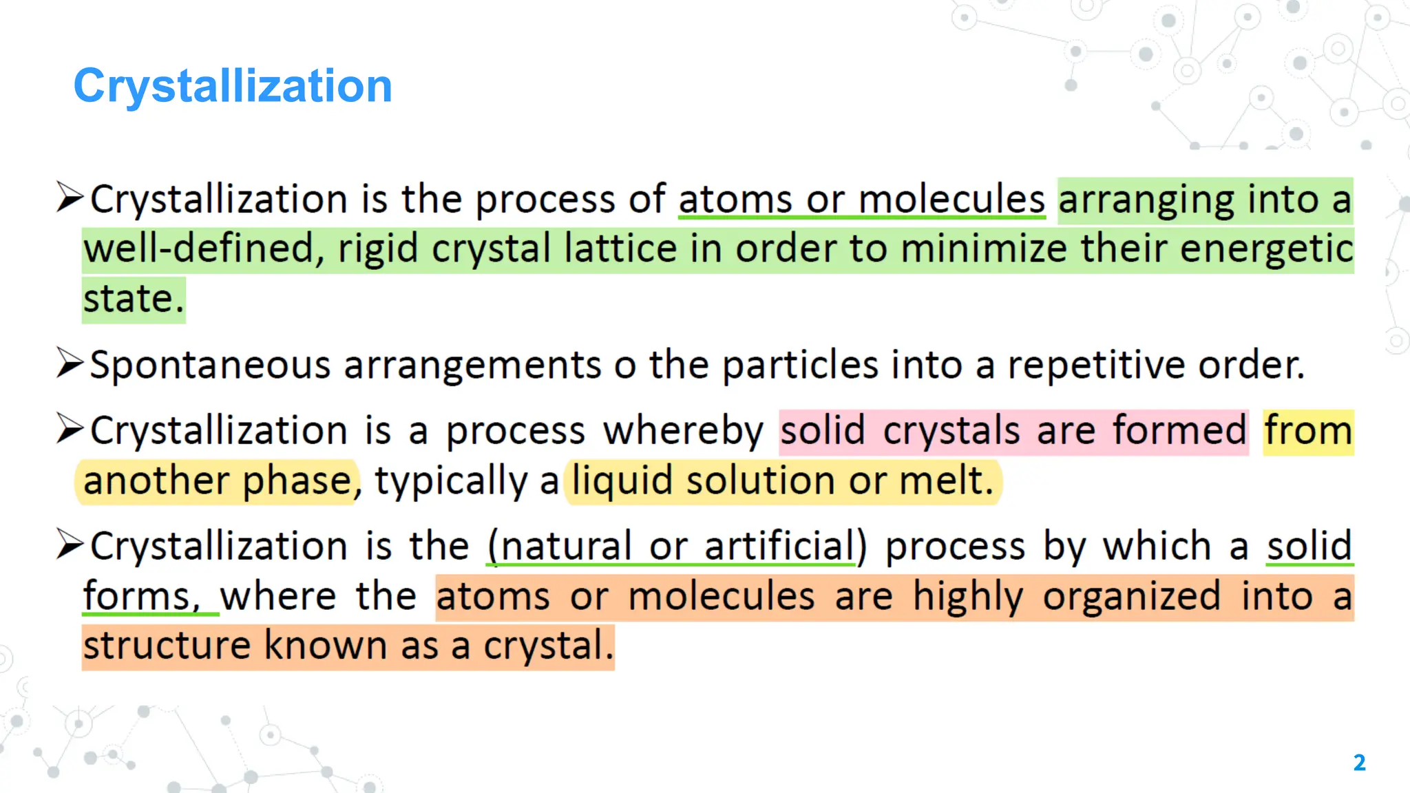 Mechanism of Crystallization & Crystal Imperfection | PDF