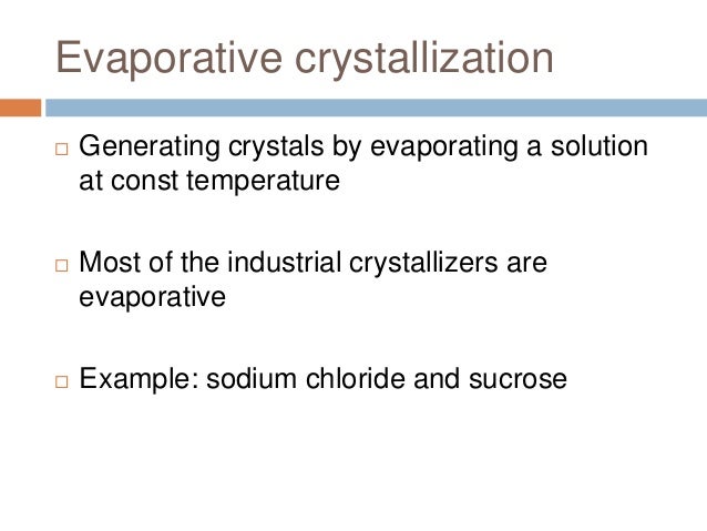 Crystallization and drying