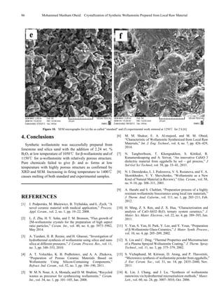 Crystallization of synthetic wollastonite prepared from local raw materials | PDF