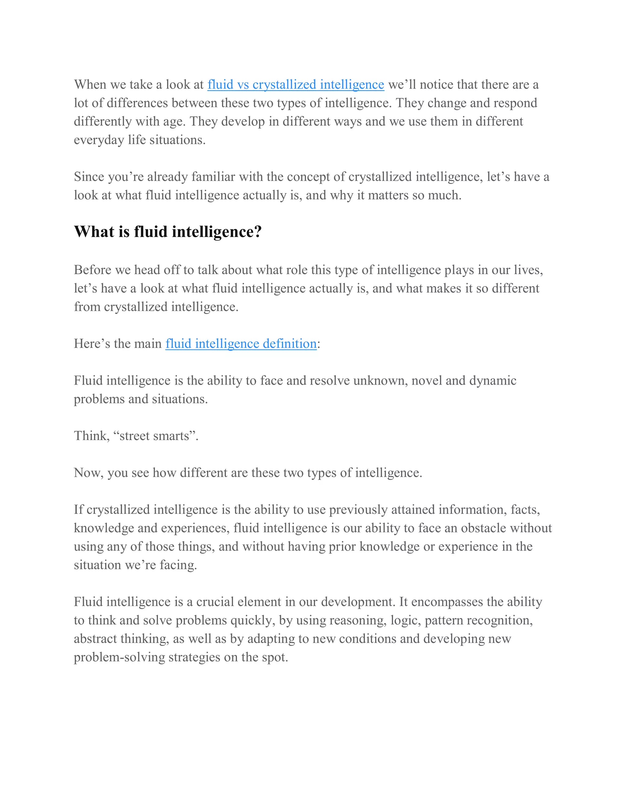 Crystallized intelligence | PDF