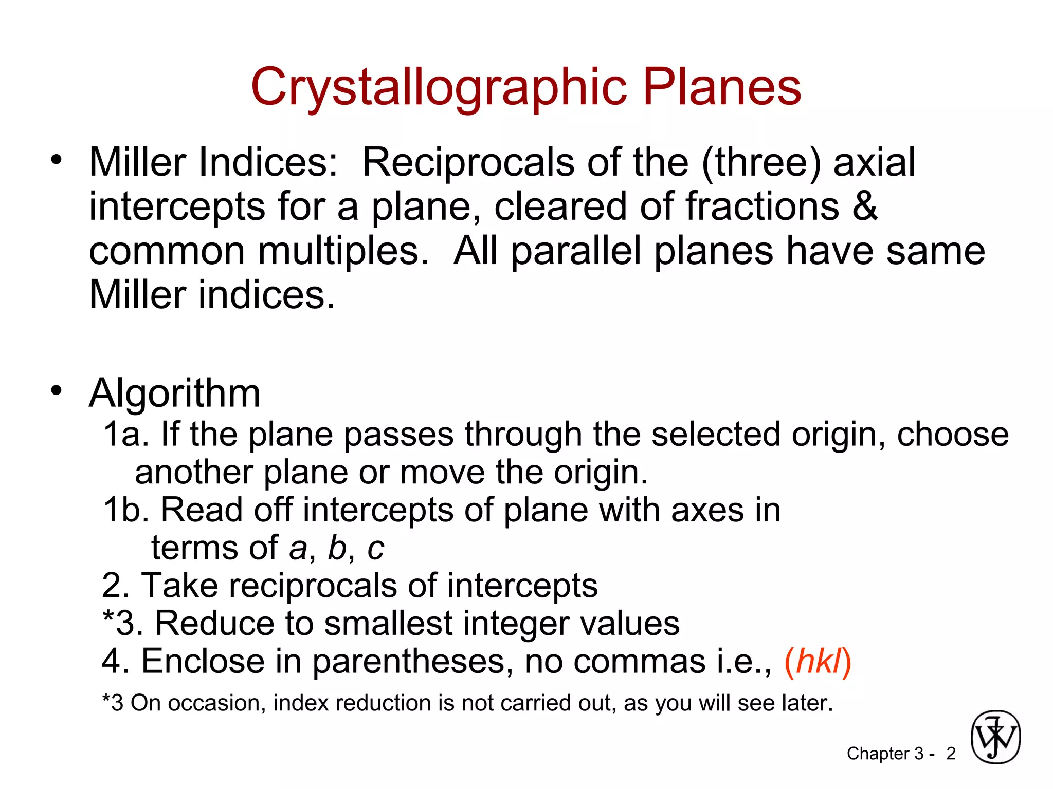 Crystallographic planes | PPT