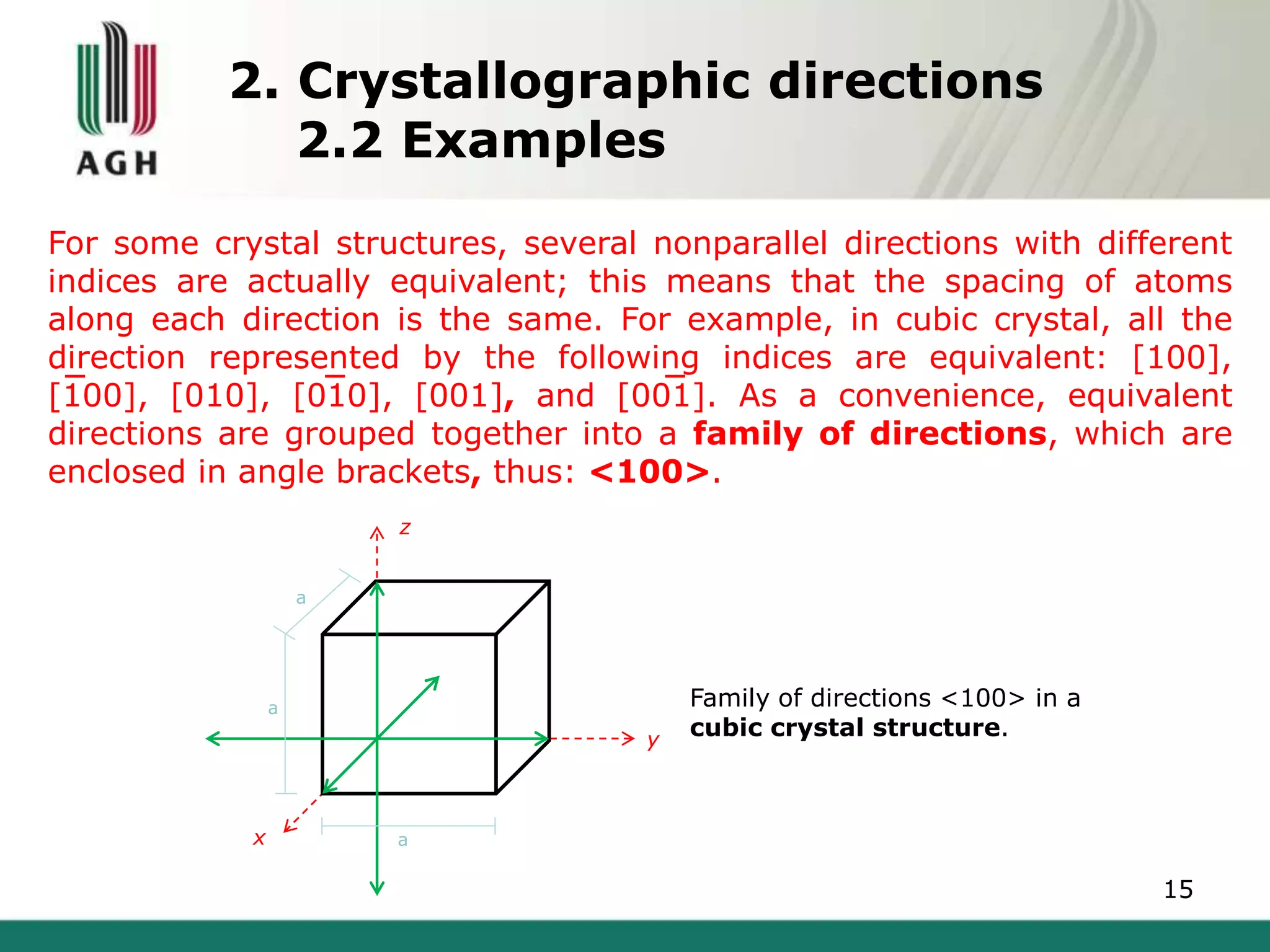 Crystallographic planes and directions | PPTX