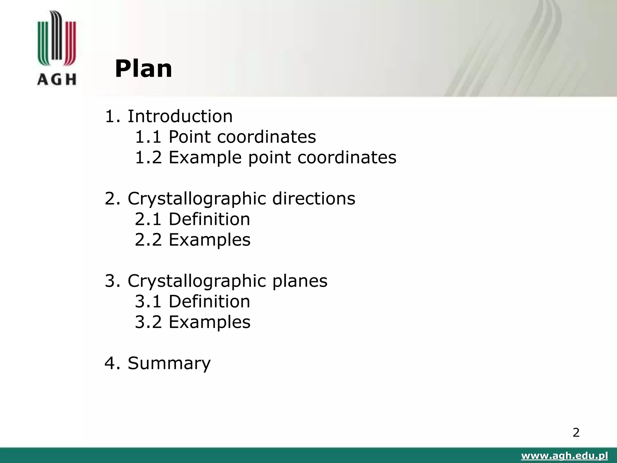 Crystallographic planes and directions | PPTX
