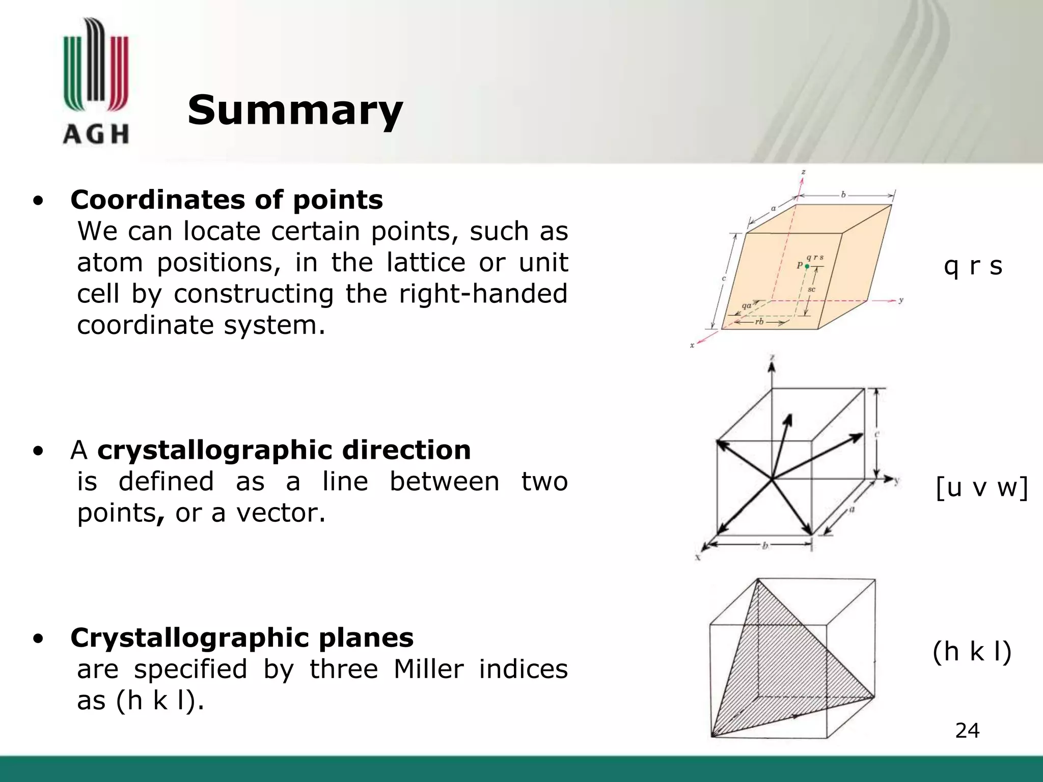 Crystallographic planes and directions | PPTX