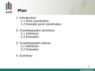 Crystallographic planes and directions | PPTX