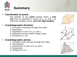 Crystallographic planes and directions | PPTX