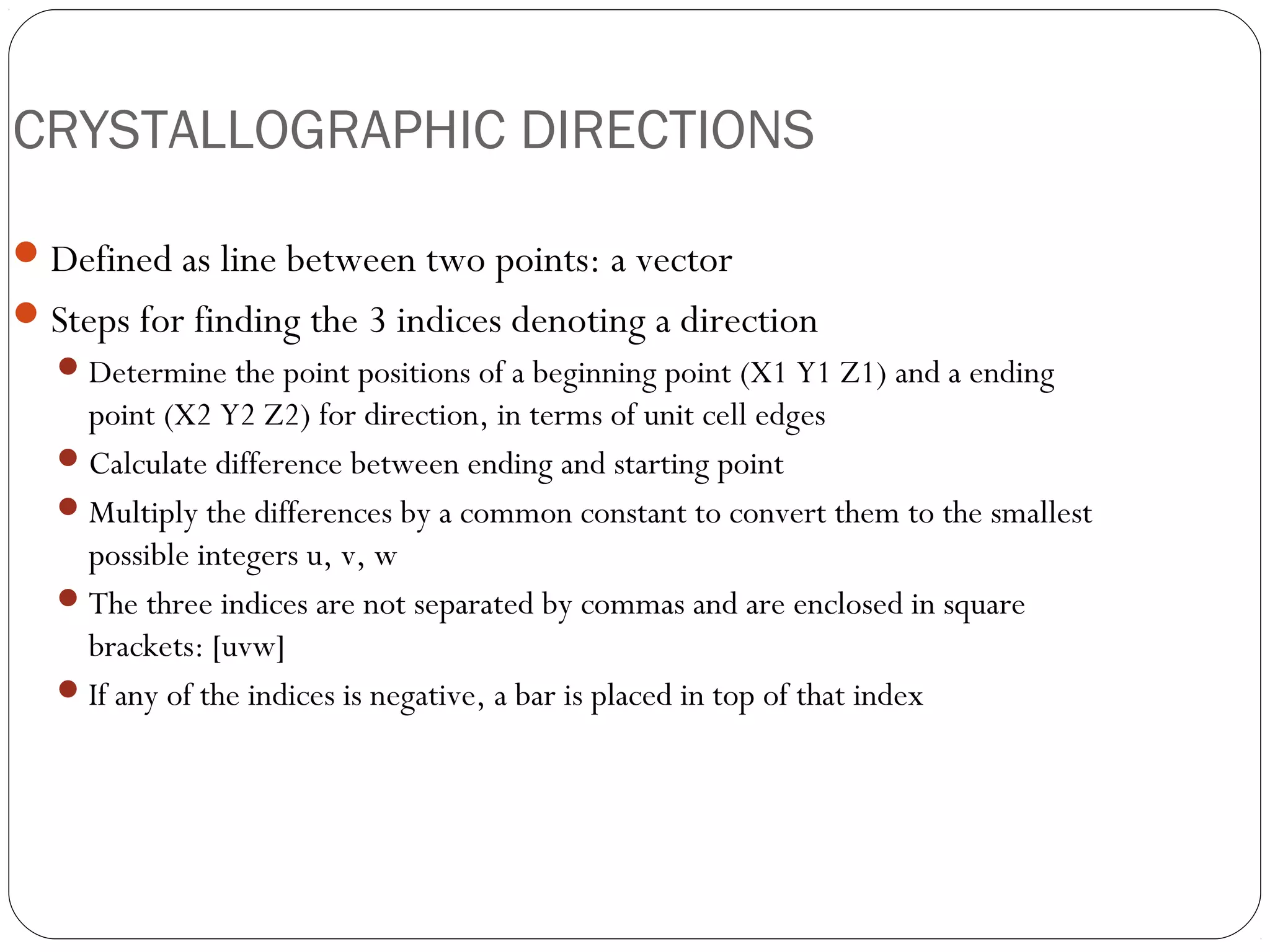 Crystallographic points, directions & planes | PPT