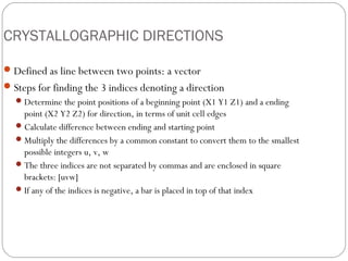 Crystallographic points, directions & planes | PPT