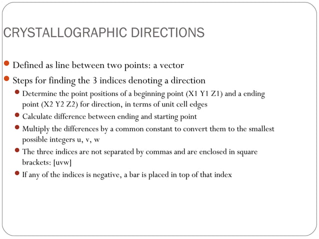 Crystallographic points, directions & planes | PPT | Chemistry | Science