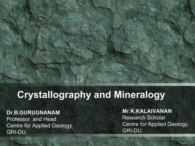 Introduction to Crystallography | PPT