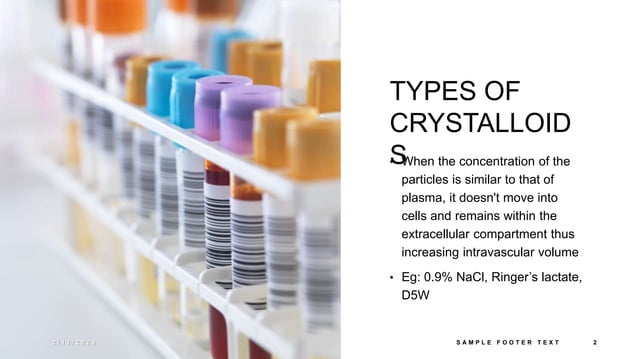 Crystalloids iv fluids management anaesthesia | PPT | Free download