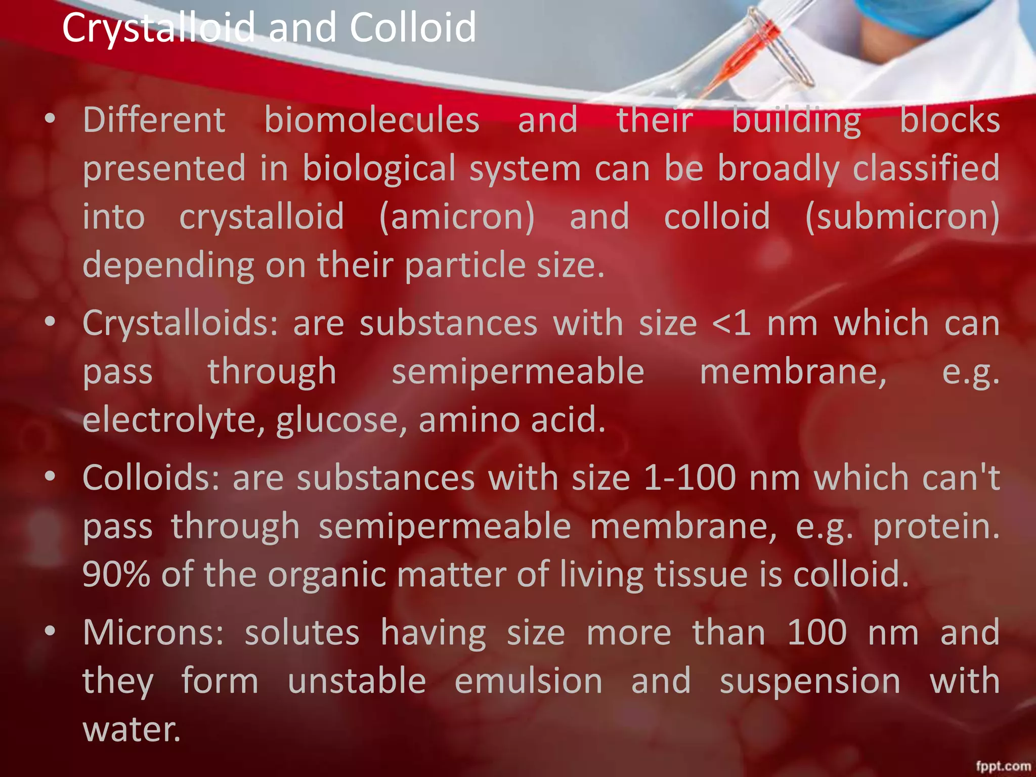 Crystalloids & colloids | PPTX