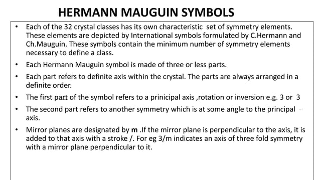 Crystal notation - HM symbol and Schoenflies notation | PDF