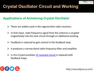Overview of Crystal Oscillator Circuit Working and Its Application | PPTX
