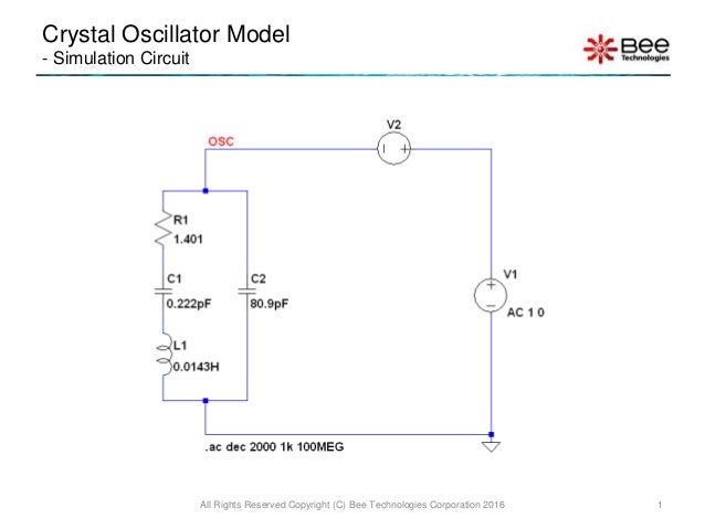 Crystal Oscillator Model using LTspice