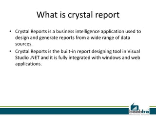 Crystal report | PPTX