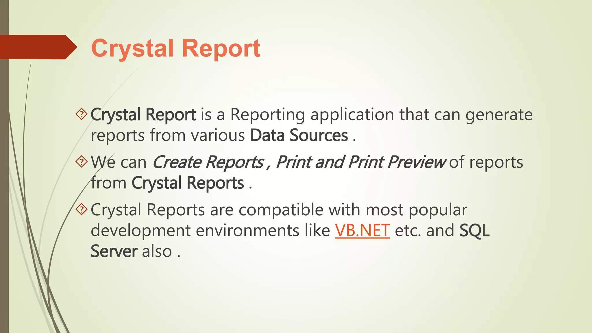 Crystal report | PPTX