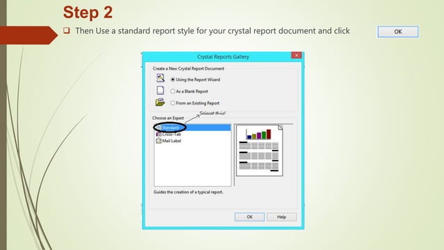 Crystal report | PPTX | Databases | Computer Software and Applications