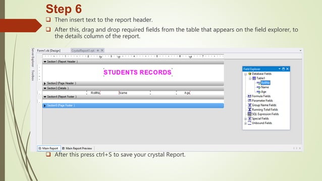 Crystal report | PPTX | Databases | Computer Software and Applications