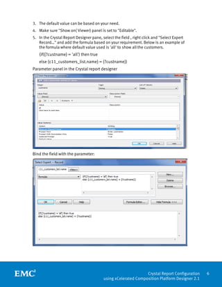 Crystal Report Configuration Using xCP Designer 2.1 | PDF | Desktop Publishing | Computer ...