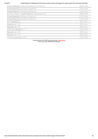Crystal reports xi | PDF