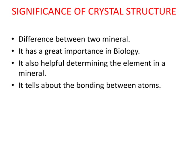 Crystal structure | PPTX | Chemistry | Science