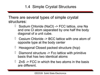 atomic structure in a crystal and different kind of crystal | PPT