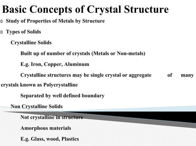 Crystal Structure - PPT.pdf | Chemistry | Science