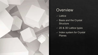 Crystal Structure and Lattice types.pptx