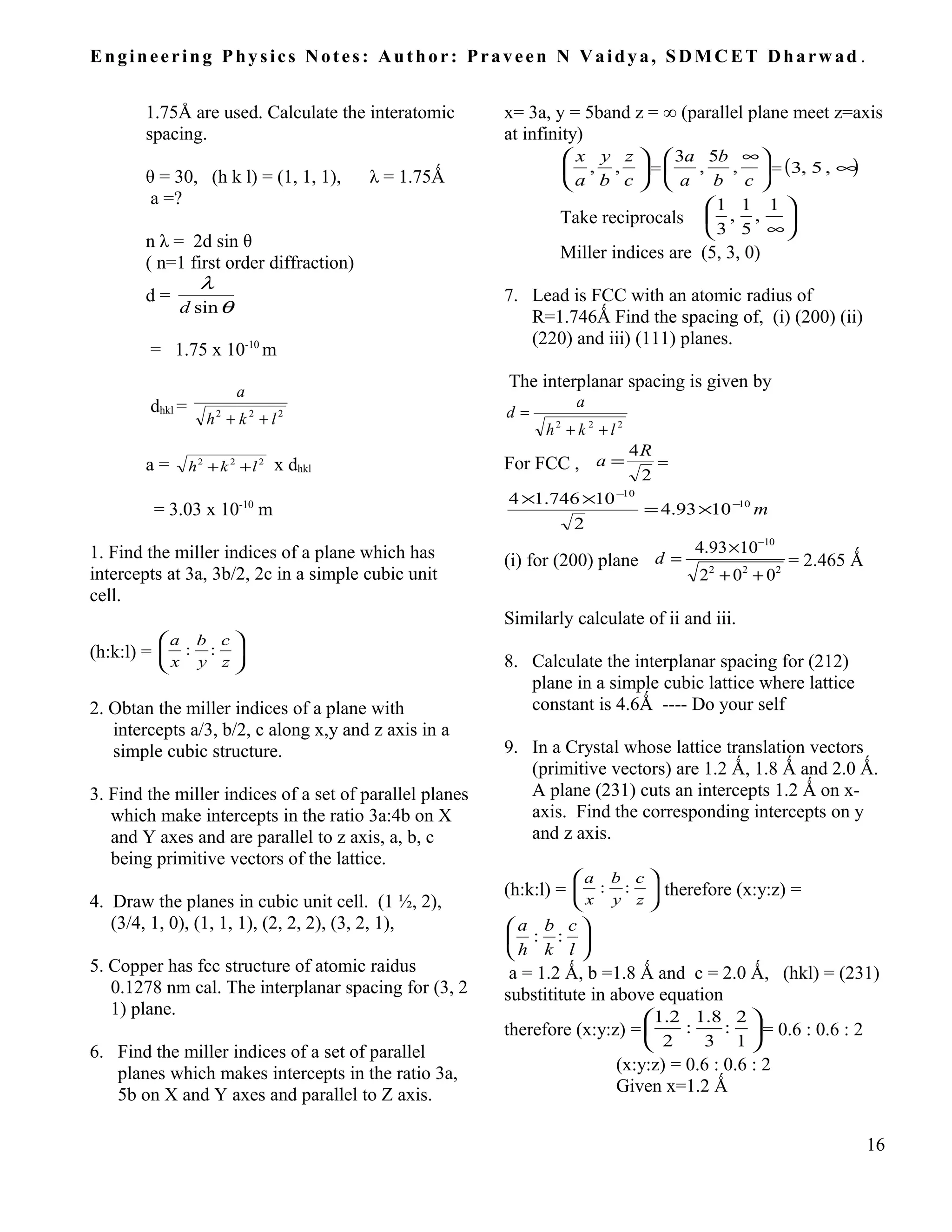 Crystal structure notes | DOC