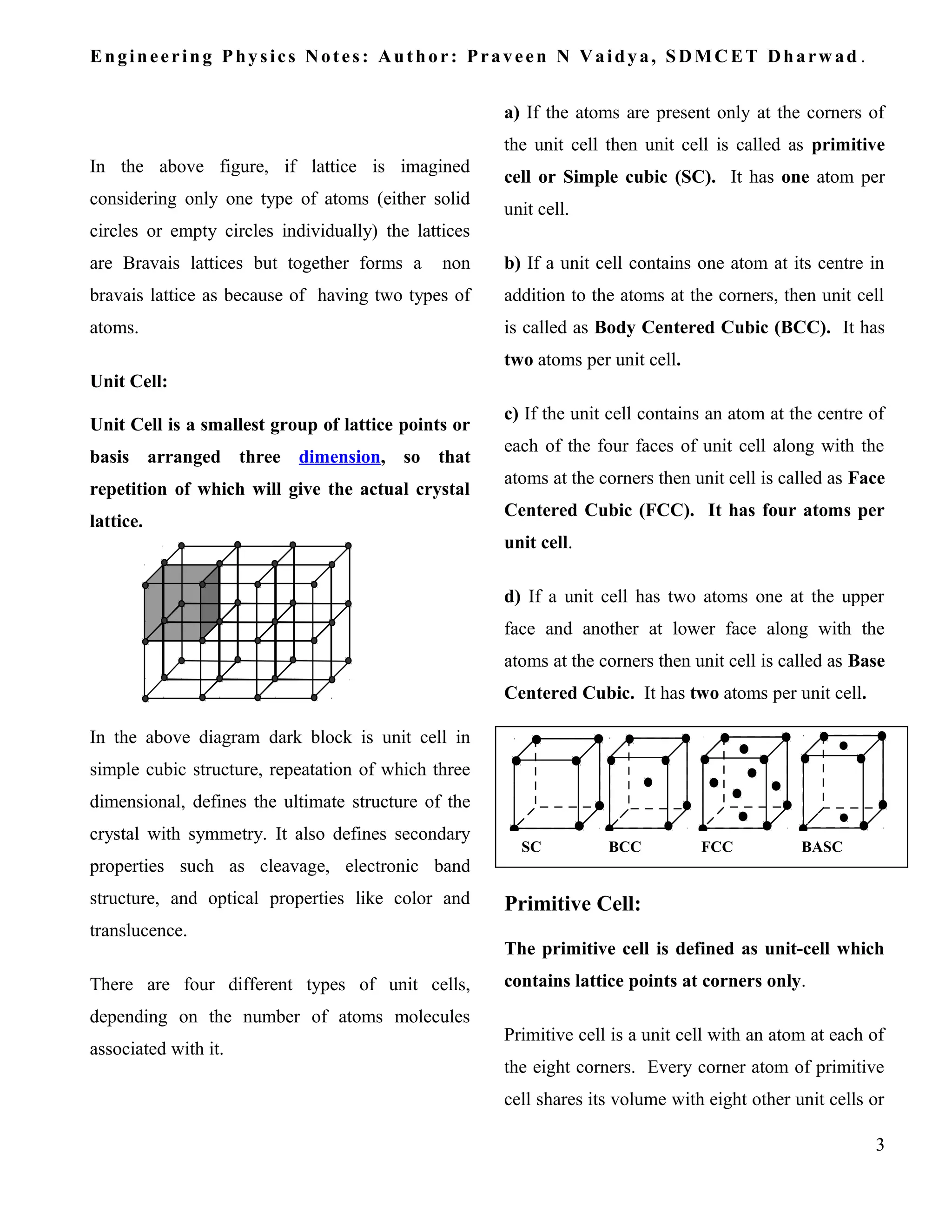 Crystal structure notes | DOC