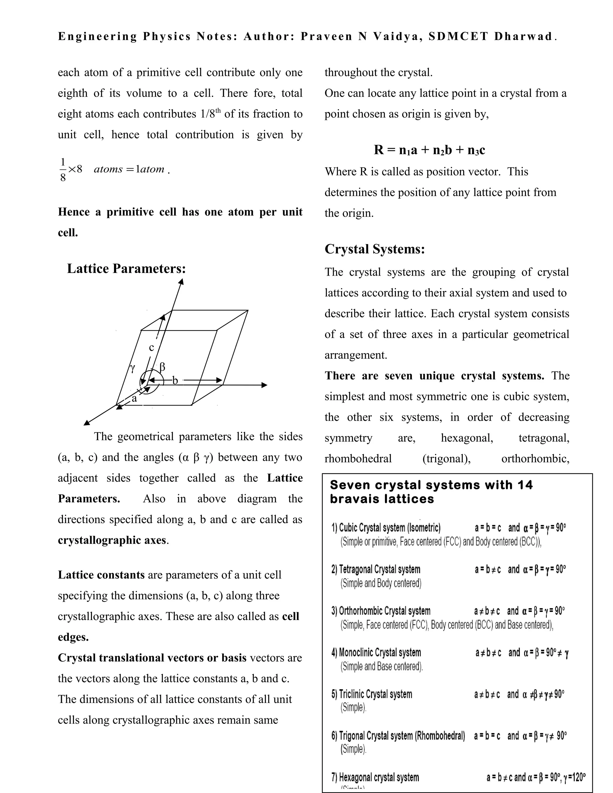 Crystal structure notes | DOC