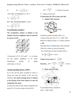 Crystal structure notes | DOC