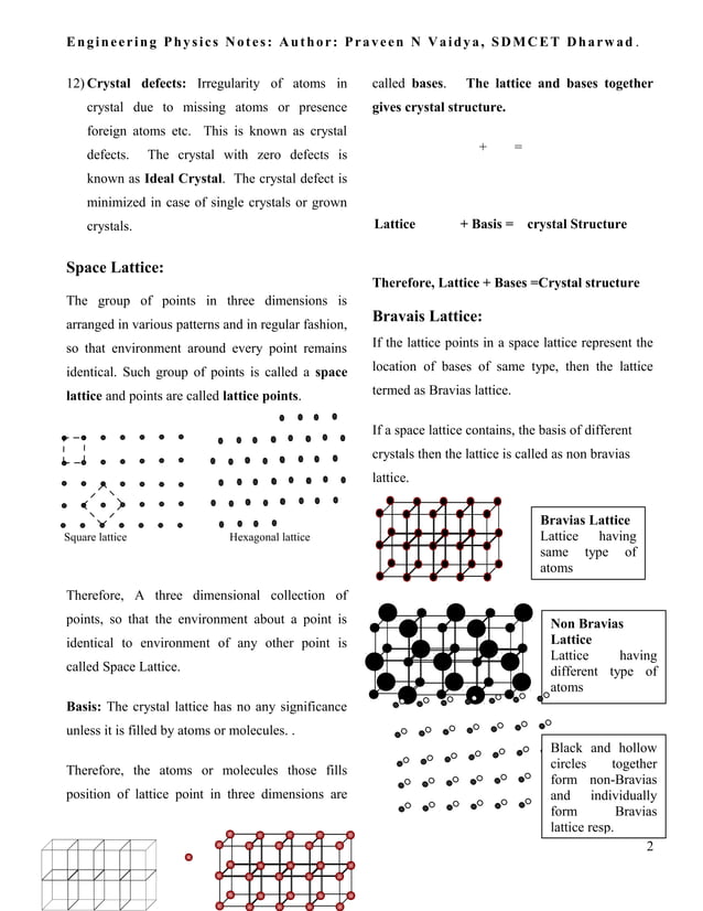Crystal structure notes | DOC