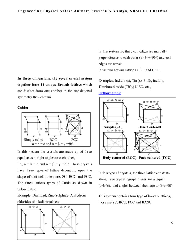 Crystal structure notes | DOC