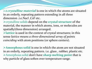 Crystal structure of metal | PPTX
