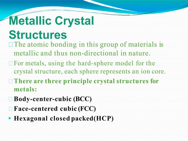 crystal structure of metal.pptx | Chemistry | Science