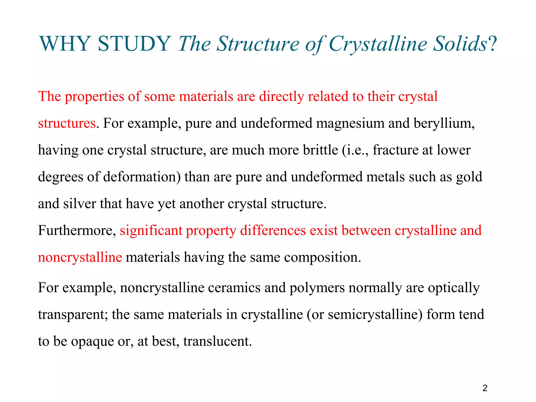 Crystal structure of metals and semiconductors | PPTX