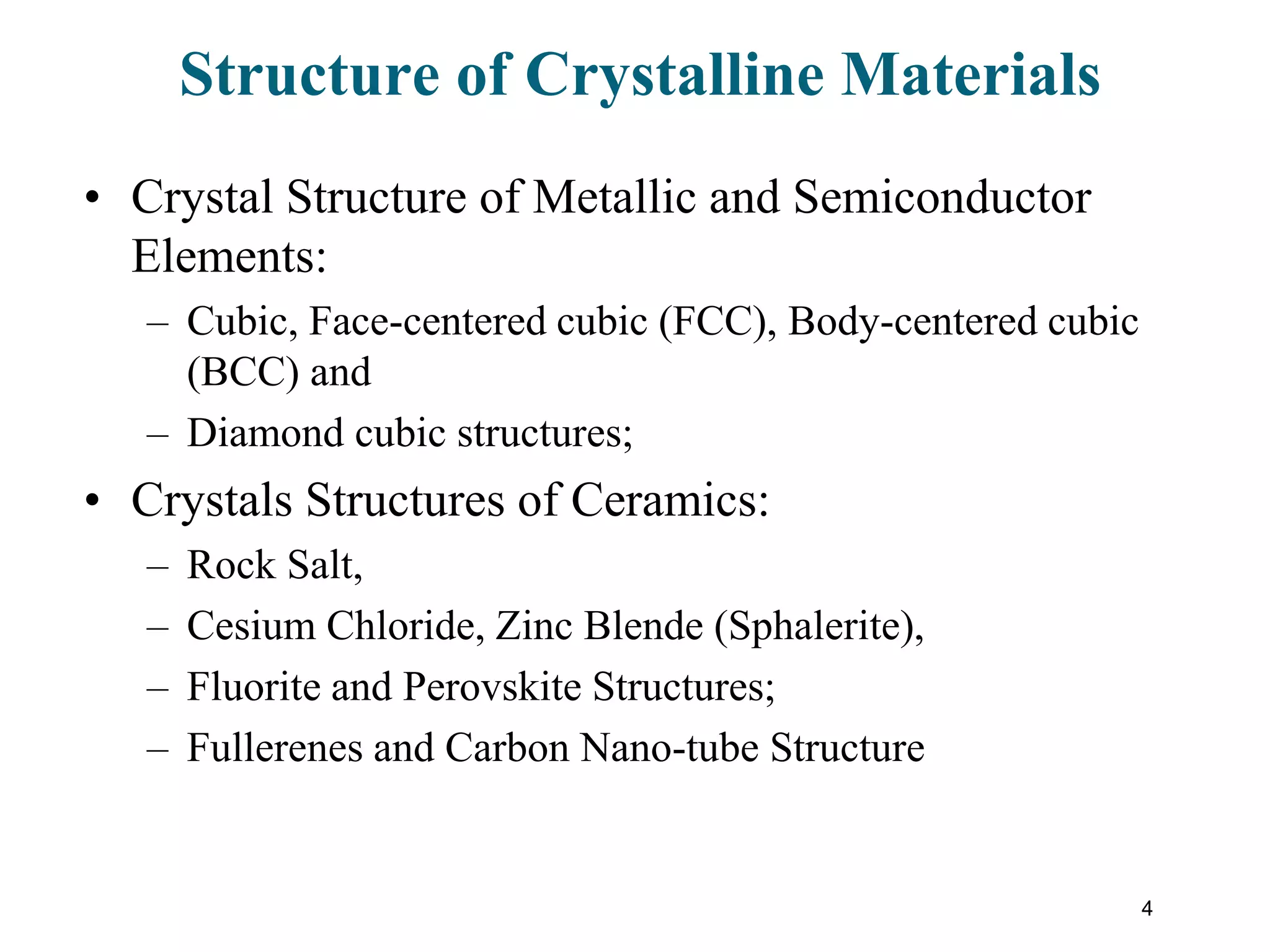 Crystal structure of metals and semiconductors | PPTX